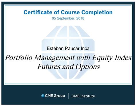 Portfolio Management With Equity Index Futures And Options Completion