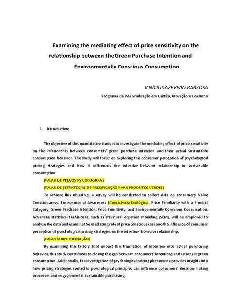 Examining The Mediating Effect Of Price Sensitivity On The Relationship