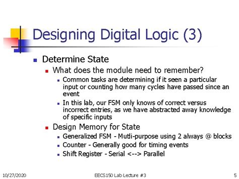 Verilog Synthesis Fsms Eecs 150 Spring 2008 Lab