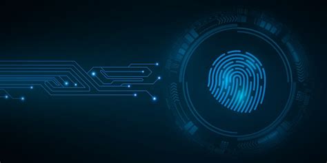 Premium Vector High Tech Fingerprint For Computer System Security With Hud Interface Elements