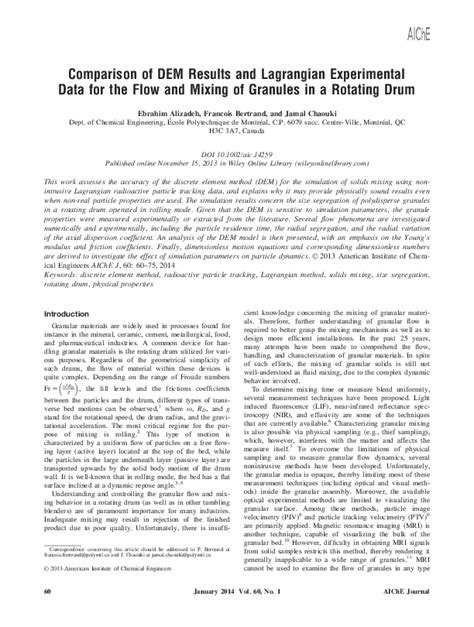 Pdf Mixing Of Particles In A Rotating Drum With Inclined Axis Of