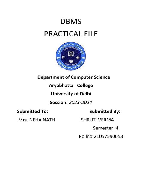 Shruti Verma Dbms Practical Assignment Pdf Salary Databases