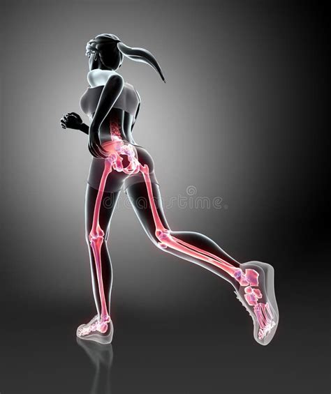3d Illustration Woman Runing Pose Stock Illustration Illustration Of Strain Tendon 92440523