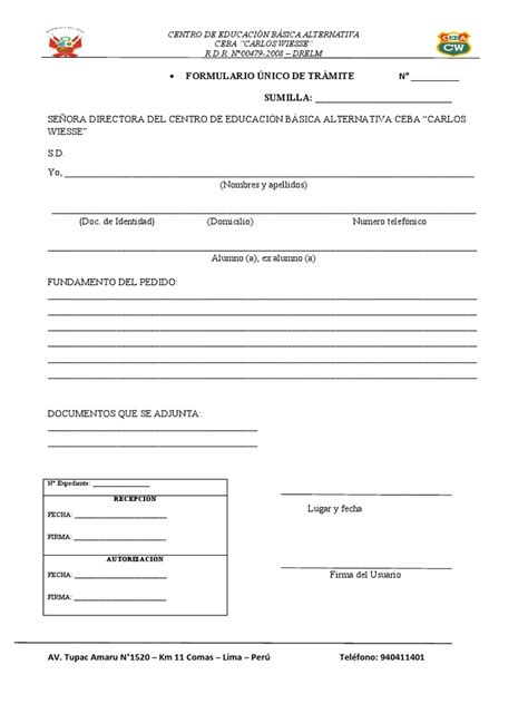 Formato Solicitud Ceba C W Pdf