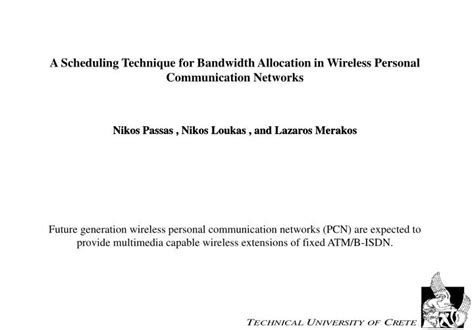 ppt a scheduling technique for bandwidth allocation in wireless