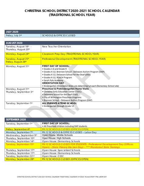 Csd 2020 2021 Proposed Traditional Calendar Pdf Docslib