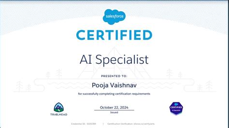 Pooja Vaishnav On Linkedin Trailhead Salesforce Aispecialist Salesforcecertification 10