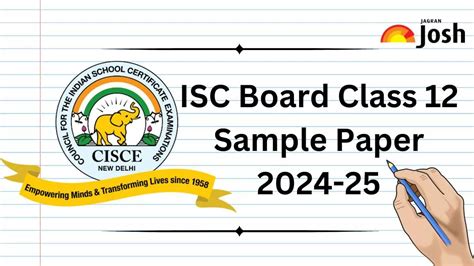 Isc Board Class 12 Sample Paper 2025 Download Free Pdf Here