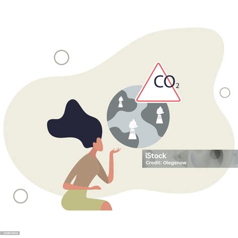 여성 캐릭터는 공장 굴뚝에서 나오는 배기가스가 지구를 어떻게 오염시키는지 보여줍니다 환경 보호 Conceptflat 벡터