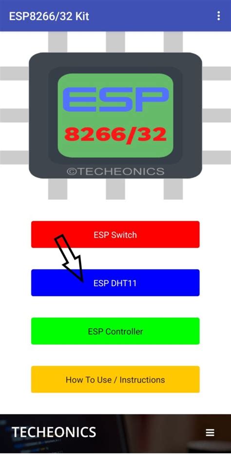 DHT11 Temperature And Humidity With ESP 8266 32 KIT APP Techeonics