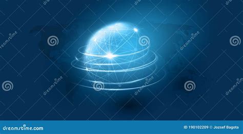 Abstract Blue Minimal Style Cloud Computing Networks Structure Telecommunications Concept