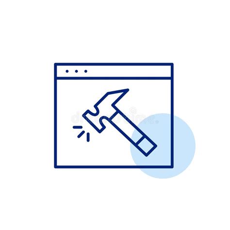 Web Page And Hammer Website Under Construction Web Design Tools