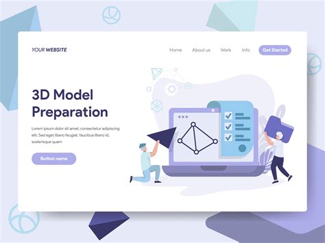 Landing Page Template Of 3d Printing Model Illustration Concept Isometric Flat Design Concept