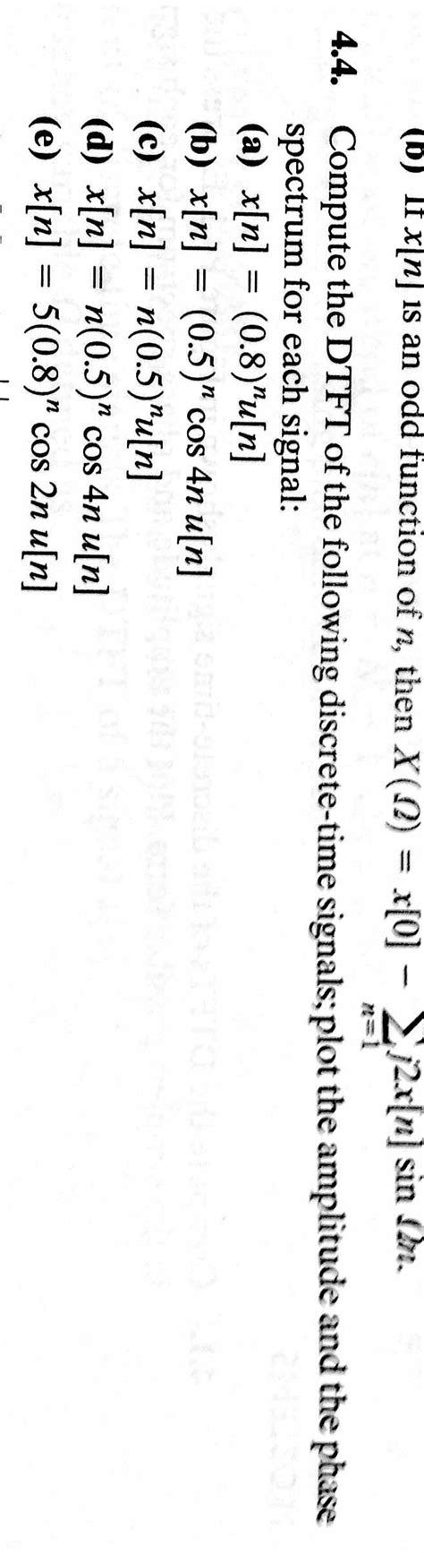 Solved Compute The DTFT Of The Following Discrete Time Chegg
