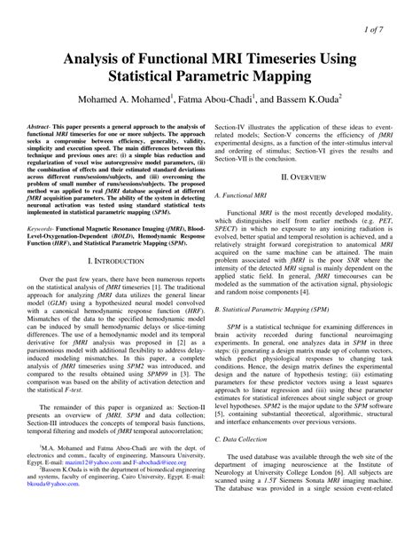 Pdf Analysis Of Functional Mri Timeseries Using Statistical