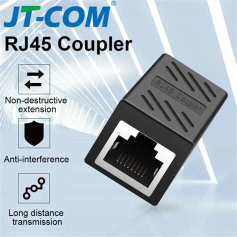 Jt Com Rj45 Connector Cat7 6 5e Ethernet Adapter 8p8c Network Extender Extension Cable For
