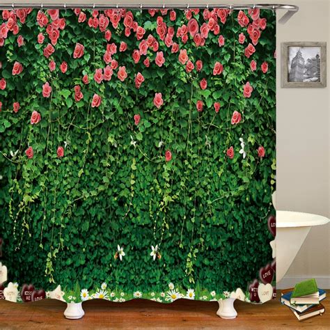 ZASLONA PRYSZNICOWA Ogród kwiaty ro liny 3D 12543207320 oficjalne archiwum Allegro