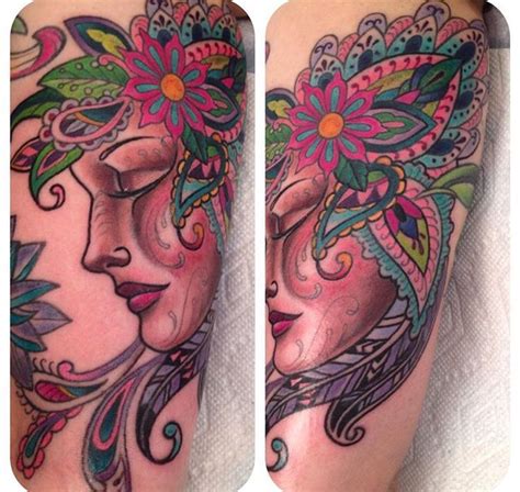 Colorful Lady Tattoo By Kim Saigh At Memoir Tattoo Tattoos Tattoos