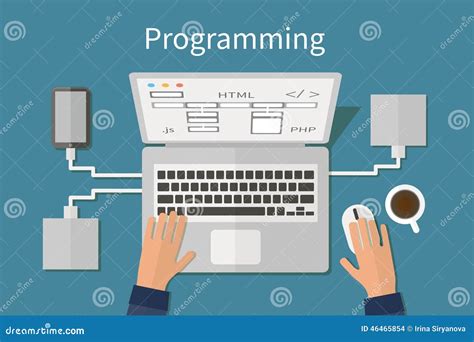 Programming And Coding Website Deveopment Web Stock Vector