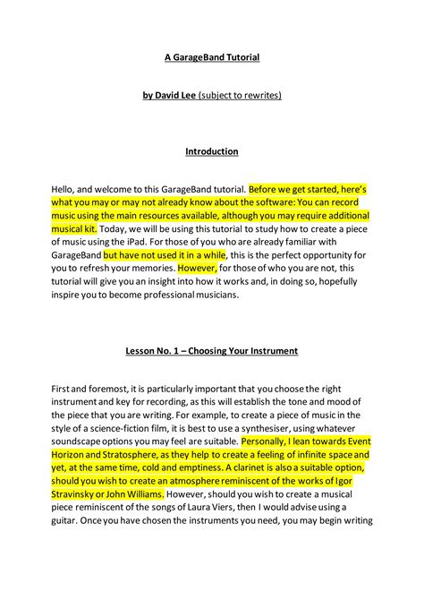 A Garageband Tutorial Script Docx