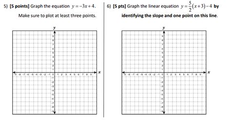 Solved 5 5 Points Graph The Equation Y−3x4 Make Sure