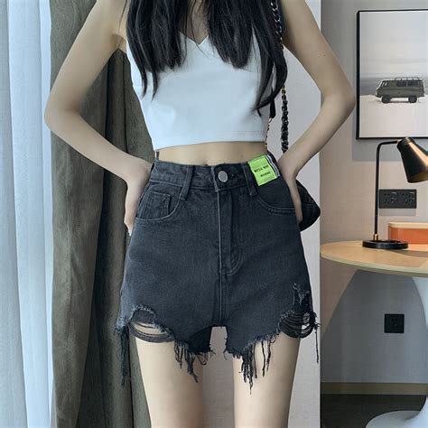 레이디슈 펑키한 무드 핫팬츠~언발 찢청 데님 숏팬츠 반바지 청 반바지 레이2color