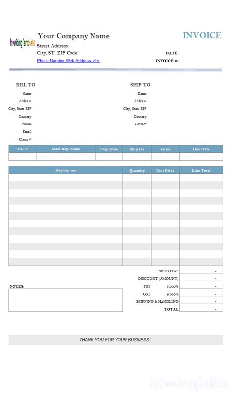 Invoice Template Google Docs Db Excel