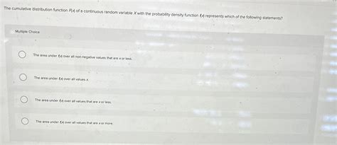 Solved The Cumulative Distribution Function Rx ﻿of A