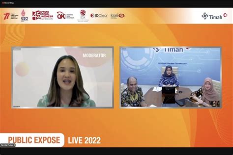 Pt Timah Beber Strategi Perusahaan Di Public Expose Live 2022