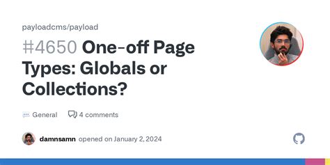 One Off Page Types Globals Or Collections · Payloadcms Payload · Discussion 4650 · Github