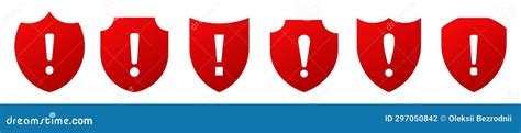 Icon Shield Alert Exclamation Mark Vector Stock Illustration
