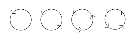 Set Of Circle Arrows Isolated Circular Rotate Arrow And Spinning Loading Symbol Different