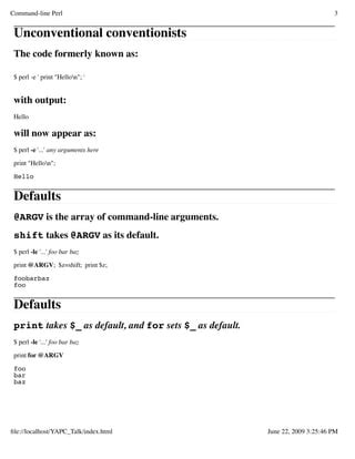 Yapc NA 2009 Command Line Perl PDF