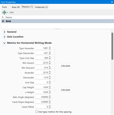Font Metrics Vertical Line Spacing