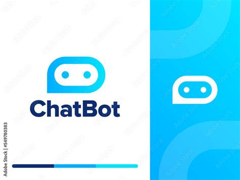 Chat Bot Logo Design Concept Virtual Smart Assistant Bot Icon Robot Head With Speech Bubble