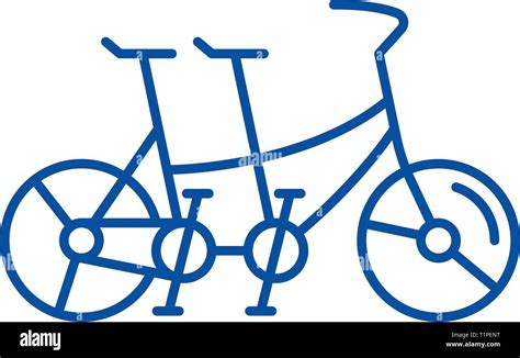 Double Bike Line Icon Concept Double Bike Flat Vector Symbol Sign Outline Illustration Stock