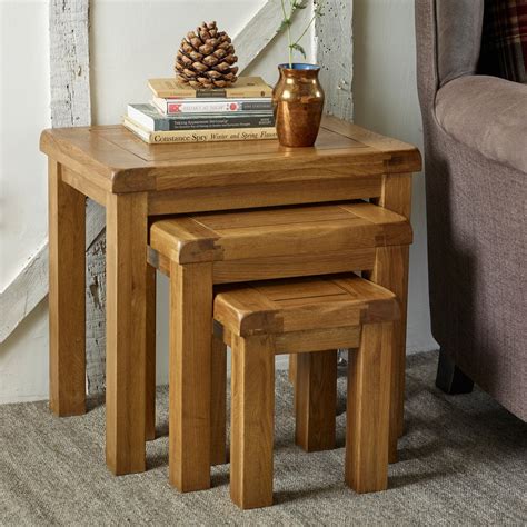 Original Nest Of Tables In Rustic Oak Oak Furniture Land
