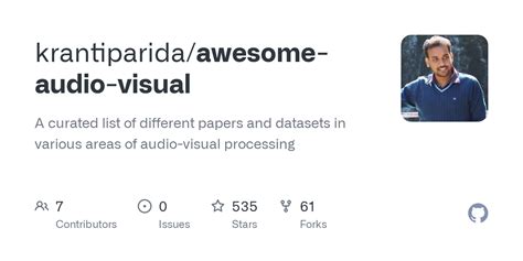 GitHub Krantiparida Awesome Audio Visual A Curated List Of Different Papers And Datasets In