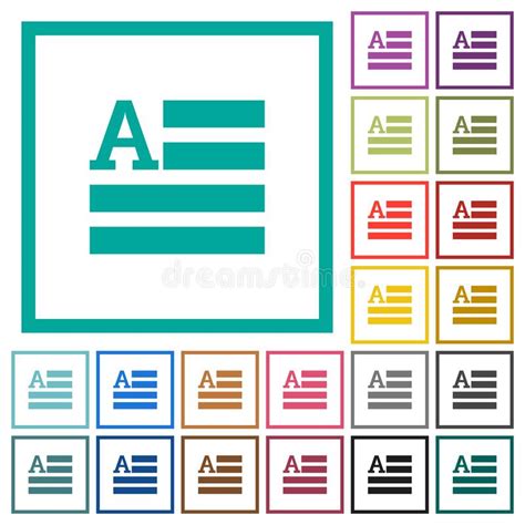 Text Initials Flat Color Icons With Quadrant Frames Stock Vector Illustration Of Styles