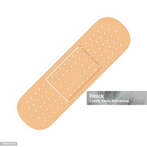 붕대는 접착제 질량이 적용되는 얇은 직물 스트립입니다 패치는 플라스틱 질량의 형태로 투여 형태이다 건강관리와 의술에 대한 스톡 벡터 아트 및 기타 이미지 Istock