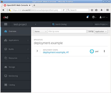 Centos 7 Openshiftokd 310 Deploy Applications Server World