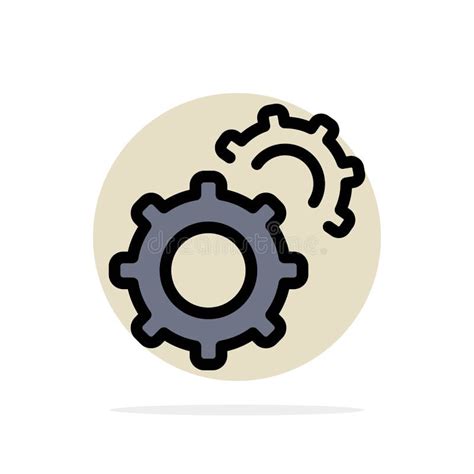 Gear Gears Setting Abstract Circle Background Flat Color Icon Stock