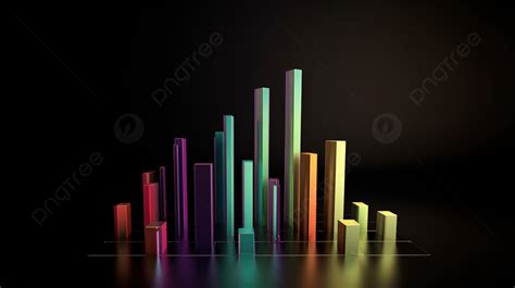텍스트를 위한 추가 공간이 있는 3d 렌더링의 막대 그래프 요소 3차원 그래프 성장 그래프 화살표 차트 배경 일러스트 및