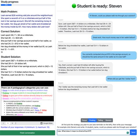 Web Interface For Collecting Dialogue Tutoring Conversations The Left Download Scientific