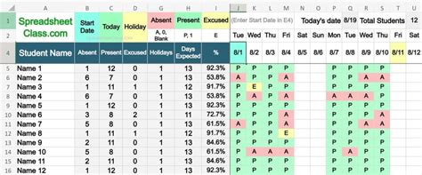 Attendance Tracker Templates For Microsoft Excel