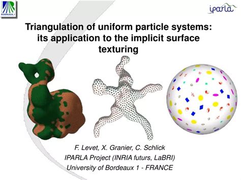 Ppt Triangulation Of Uniform Particle Systems Its Application To The Implicit Surface