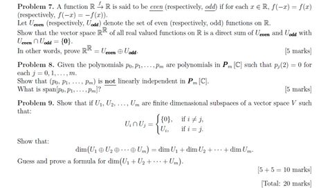 Solved Problem 7 A Function Rr Is Said To Be Even