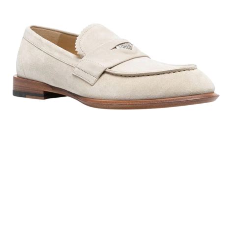 Mocassins ALEXANDER MCQUEEN Daim Beige Plaque Logo