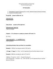 IV Formulas Docx Pennsylvania Institute Of Technology Practical