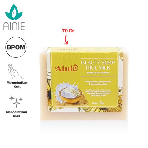 Ainie Sabun Mandi Beras Susu 70 Gr Beauty Soap Rice Milk Mencerahkan